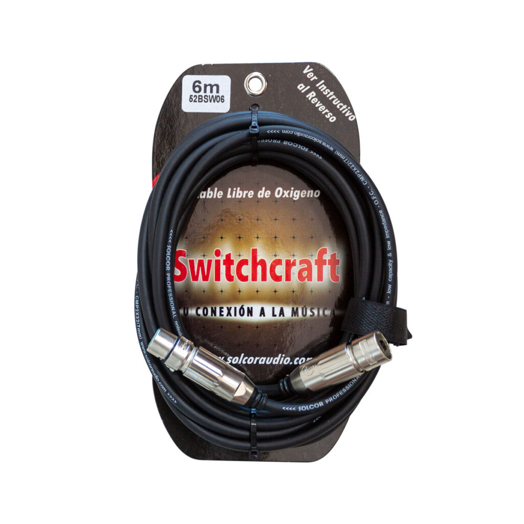 Cable de micrófono XLR-XLR 6M Switchcraft 52BSW06 | Greins - Casa de música